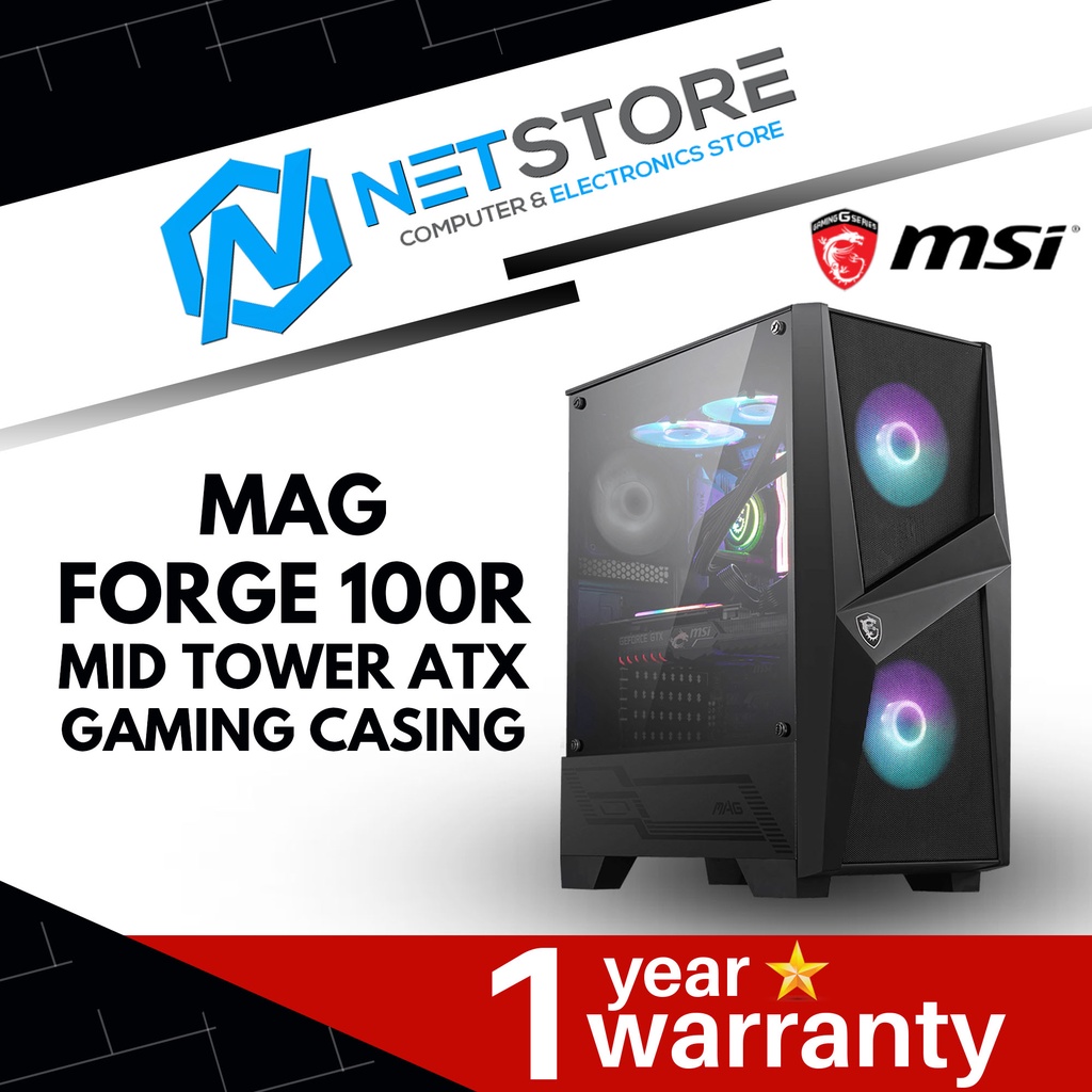 MSI MAG FORGE 100R MID-TOWER ATX GAMING CASING | Shopee Singapore
