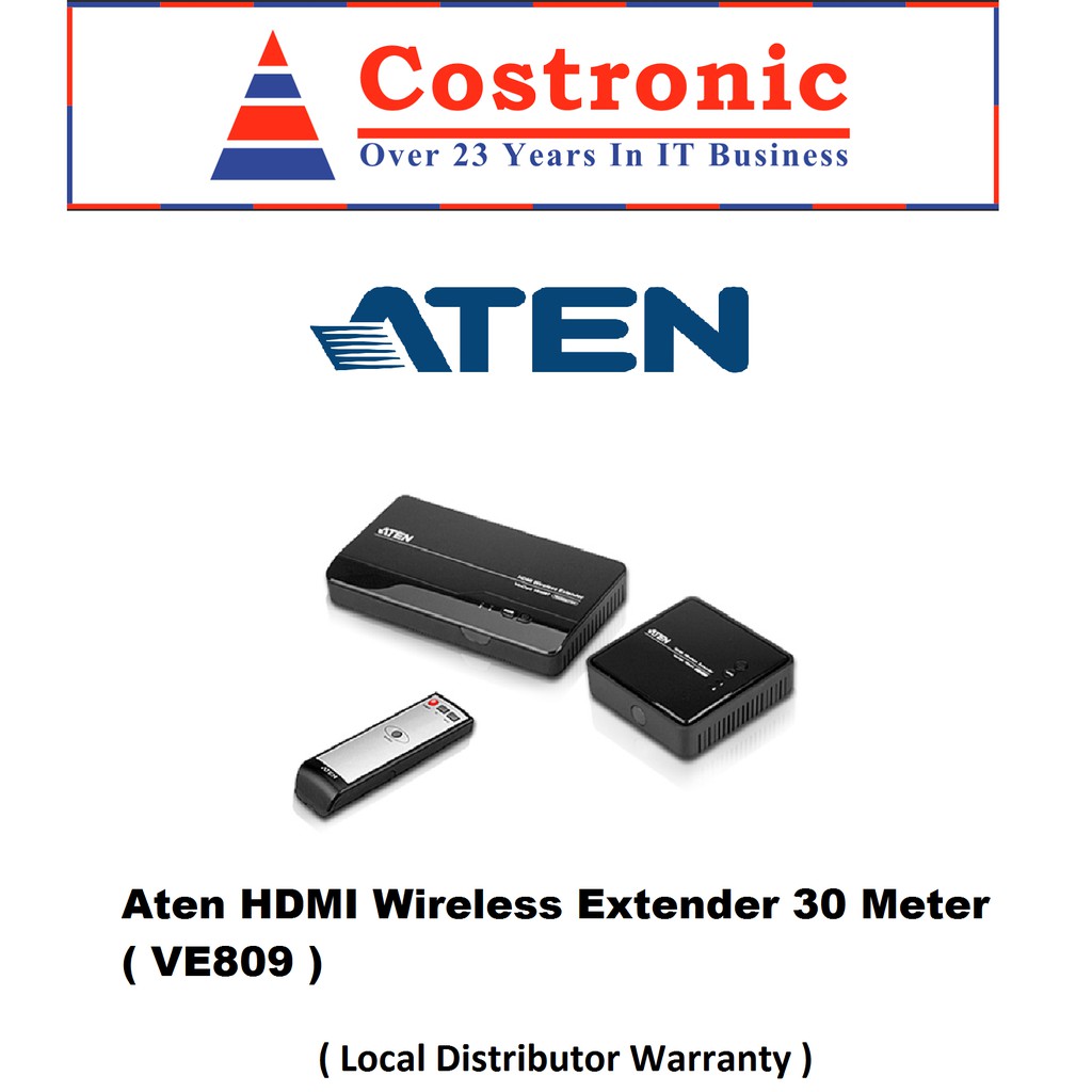 ATEN HDMI WIRELESS EXTENDER 30 METER ( VE809 ) ( 1 year Local Warranty ...