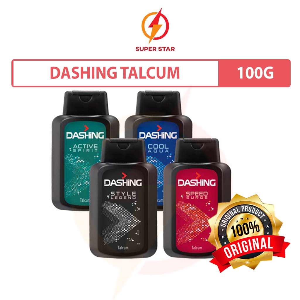 Dashing Men Talcum 100g (Cool Aqua/Style Legend/Active/Speed Surge ...