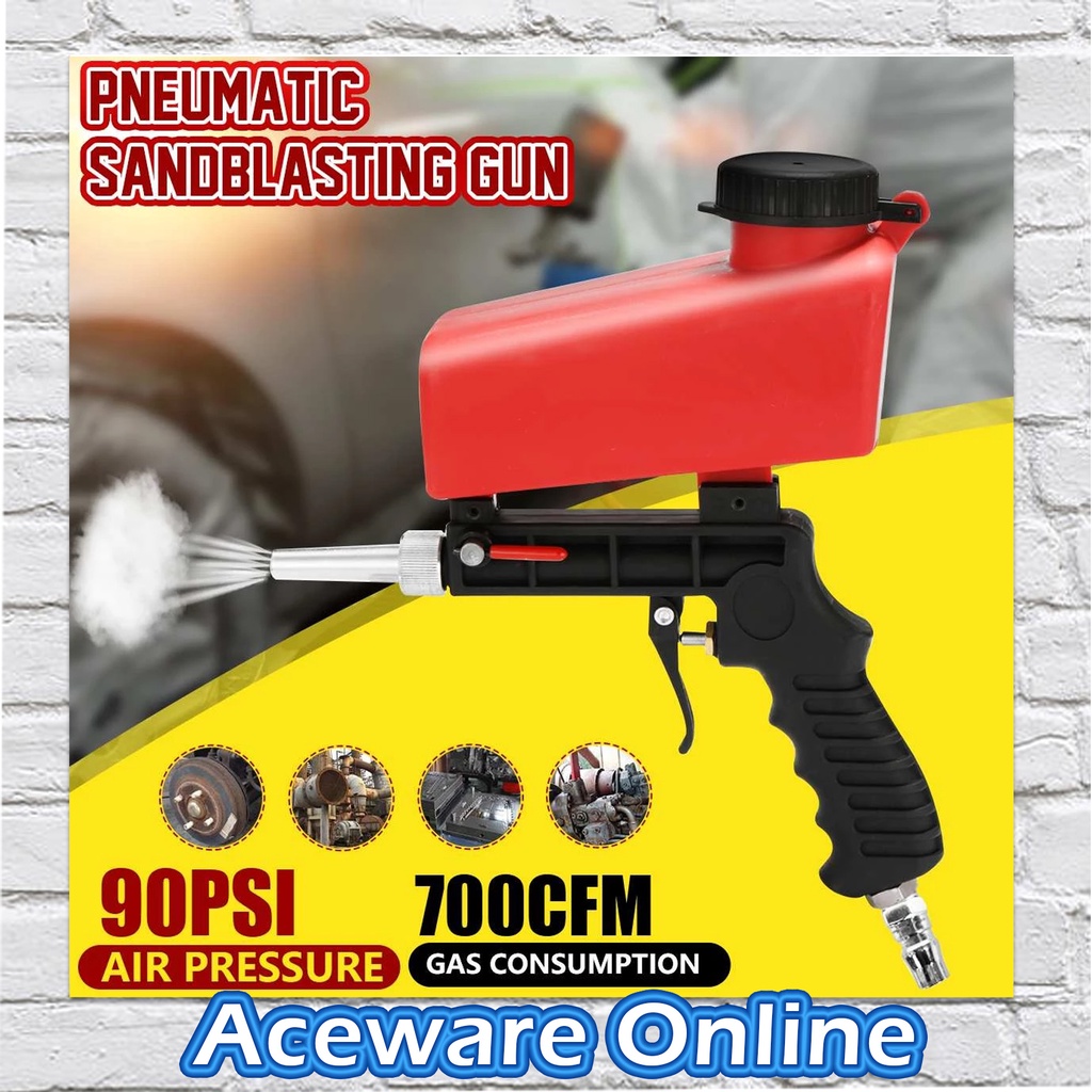 90psi 700cfm SandBlasting Portable Gravity Feed Gun Pneumatic Rust ...