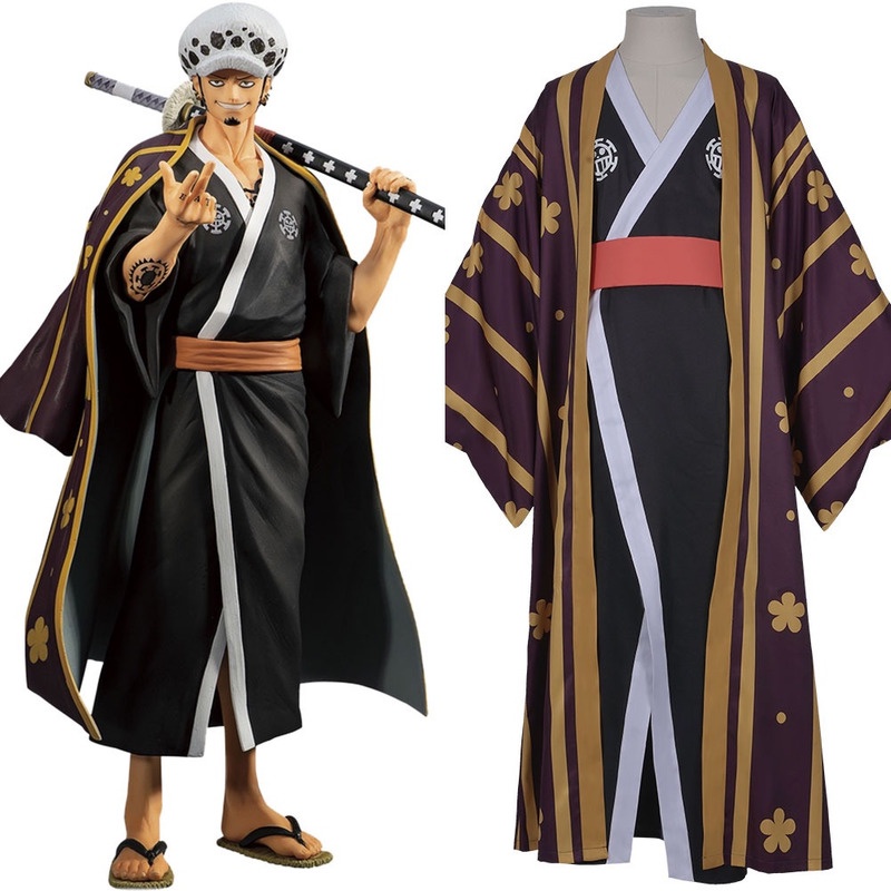 One Piece Trafalgar Law/Trafalgar D Water Law Cosplay Costume Kimono ...