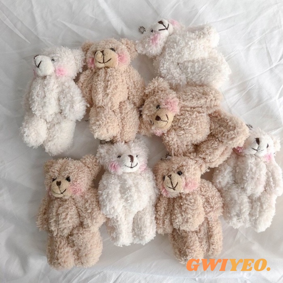 GANTUNGAN Cute Korean Bear Plush Keychain Cute Teddy Bear | Shopee ...