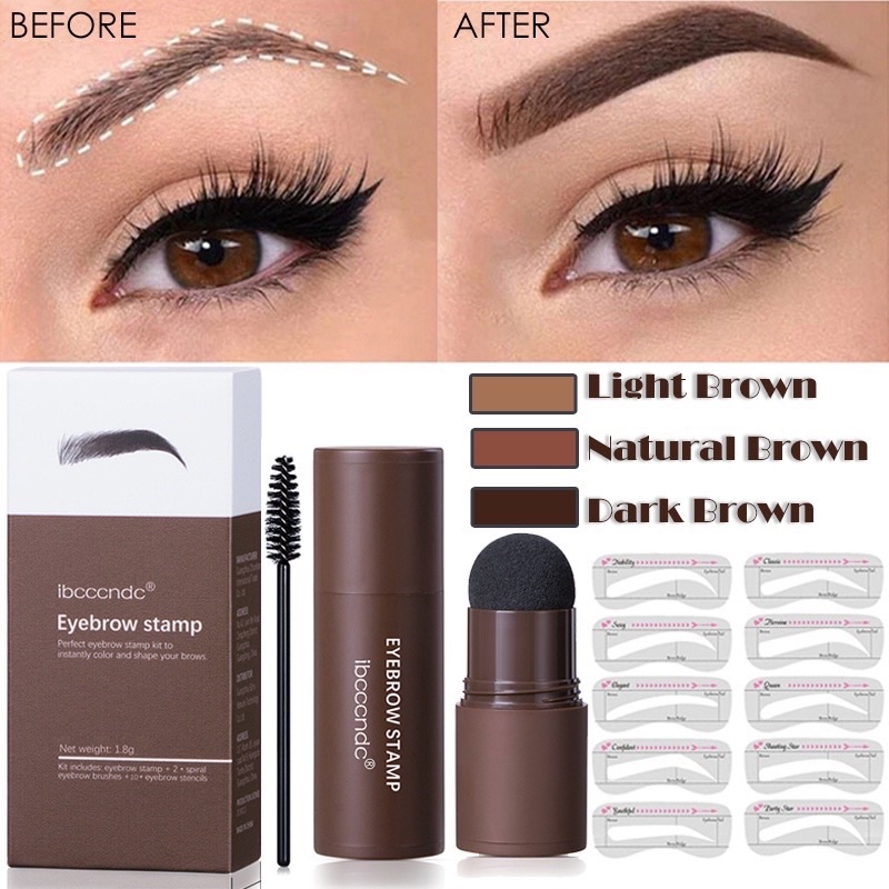 KISS BEAUTY Eyebrow Stamp Stencil Kit Eye Brow Stencil Stamp Kit Kening ...