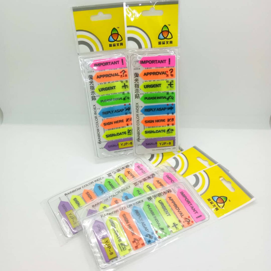 Rainbow color index Sticker sticky note Small sticky note Page Number ...