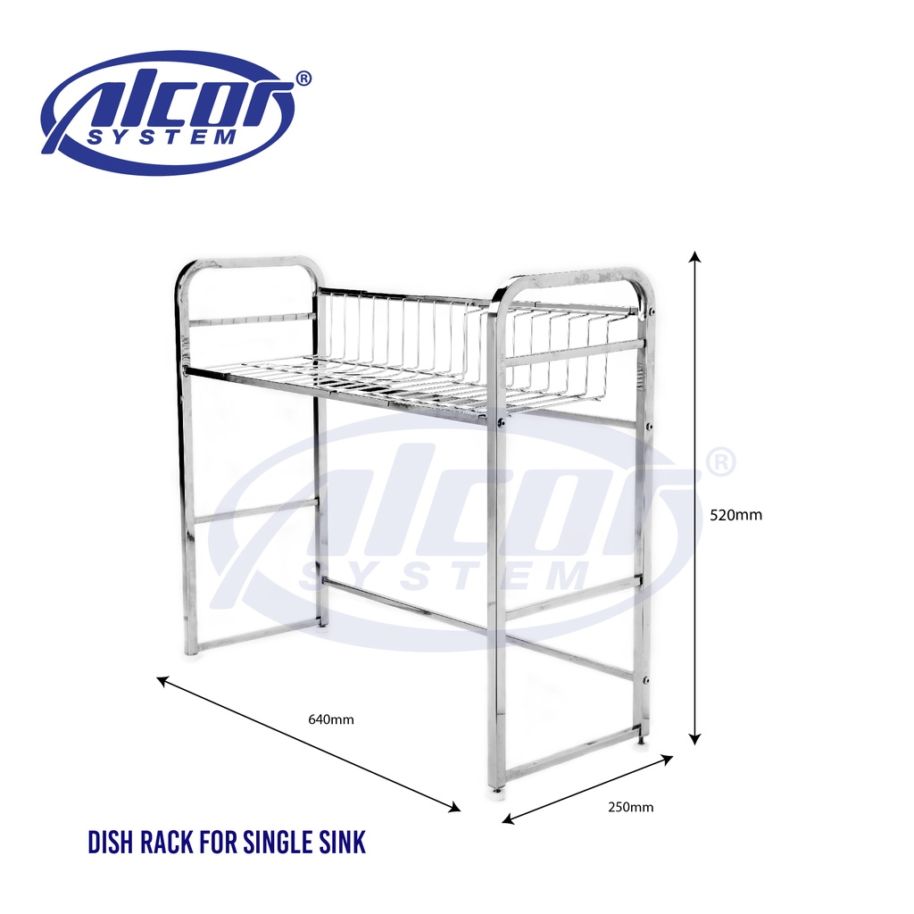 Alcor System SUS304 Extendable Stainless Steel Dish Rack Over Sink(B ...