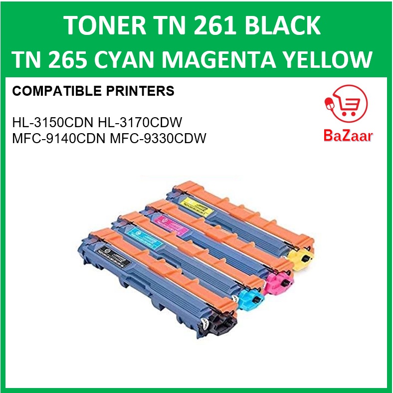 COMPATIBLE Brother TONER TN-261 / TN-265 TN 261 TN 265 Toner Black Cyan ...