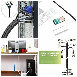 Flexible Spiral Tube Cable Organizer Wire Management Cord Protector ...
