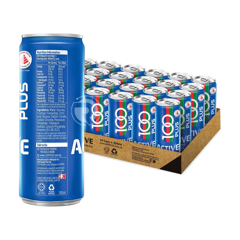 100 PLUS Active Isotonic Drink Carton 100 Plus (325ml x 24 Cans ...
