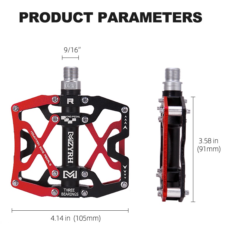 Mzyrh Y06 Bike Pedals Ultralight Aluminium Alloy 3 Bearings Waterproof ...