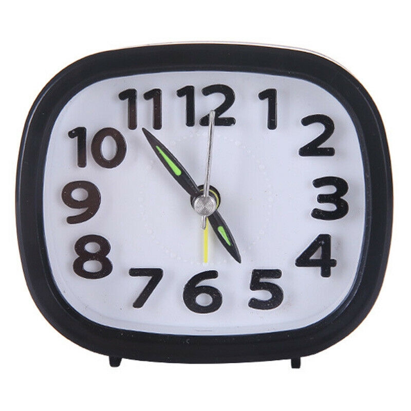 Alarm Clocks Quartz Square Round Home Table No Ticking Snooze Silent ...