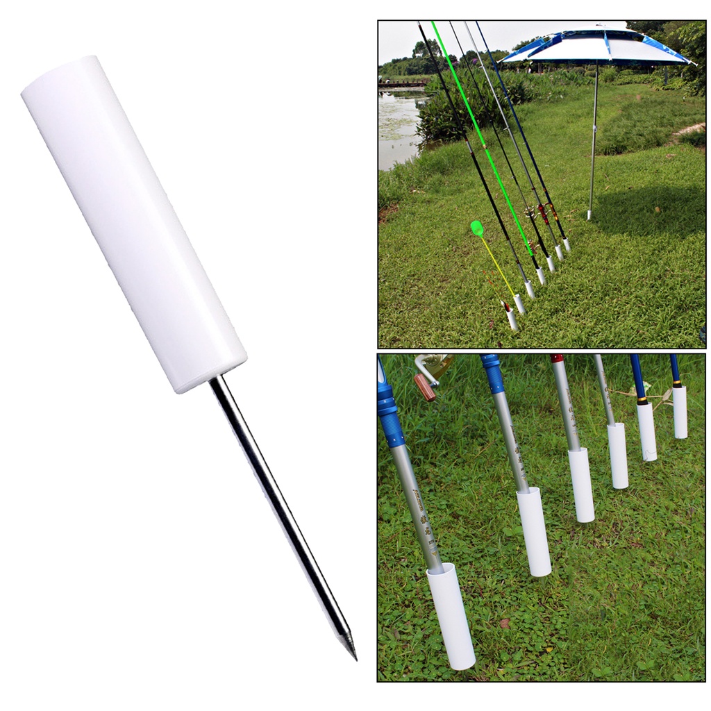 Fishing Rod Pole Holder - Reinforced PVC Ground Support Stand Universal ...