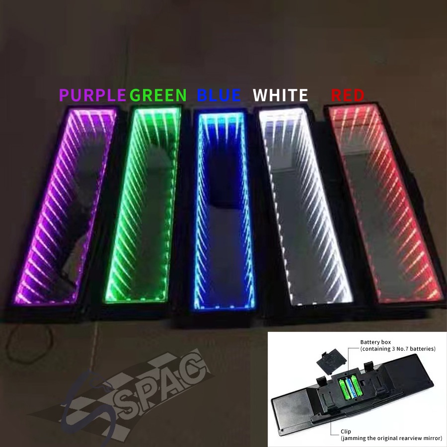 JDM Racing Car Adjustable LED Infinite Mirror for Modification 3D LED ...