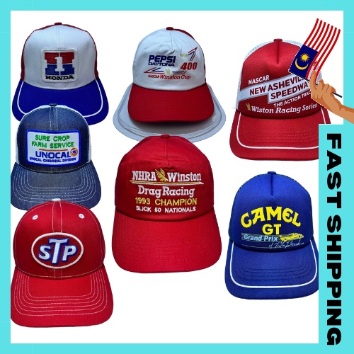 NASCAR Racing Car Vintage Cap Trucker Hat Snapbacks Topi Jaring Mesh | Shopee Singapore