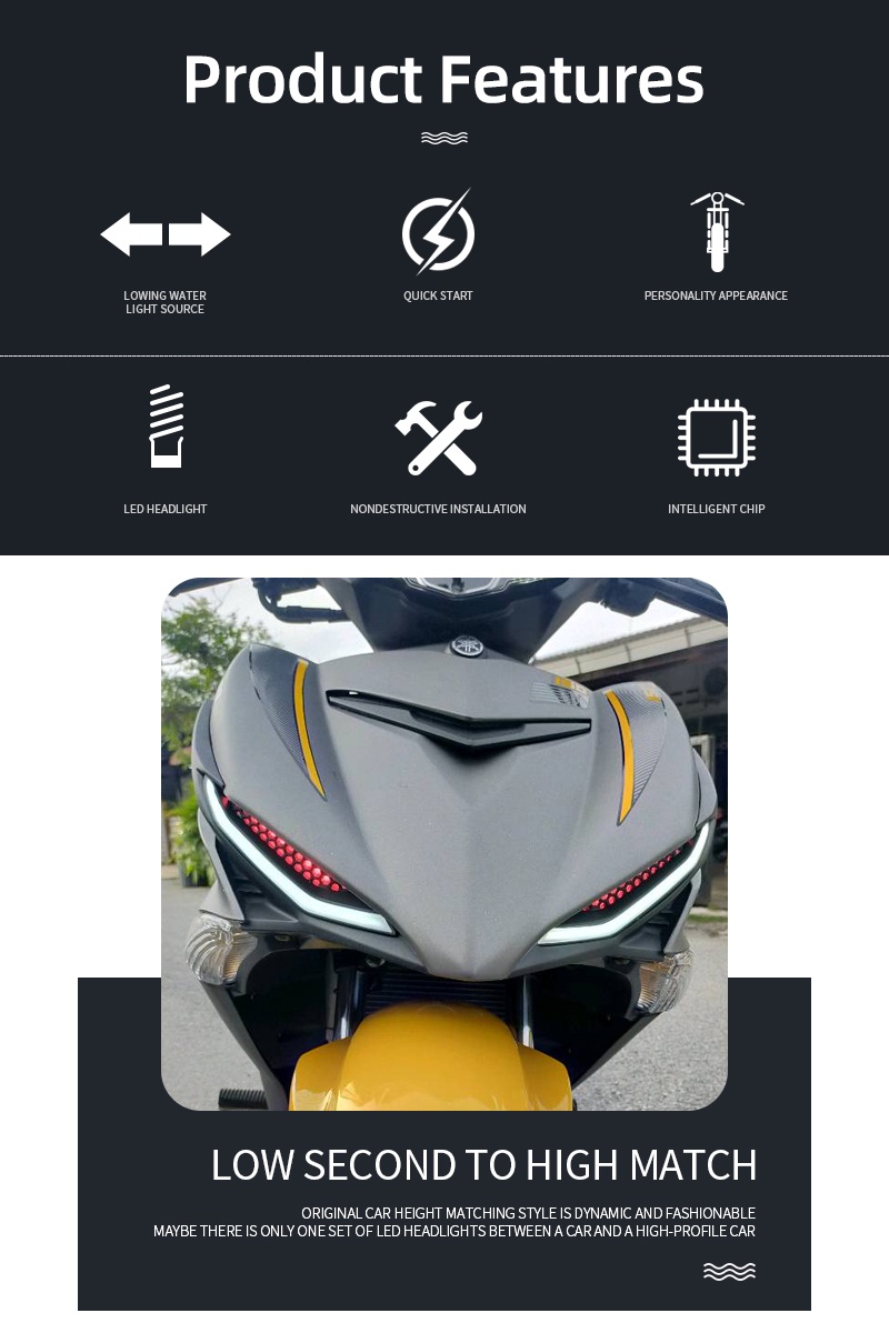 Lampu For Yamaha Y15ZR Y15 V1 V2 Signal Daylight Mata Gaban Lampu LED Lampu Dada Turn Signal ...