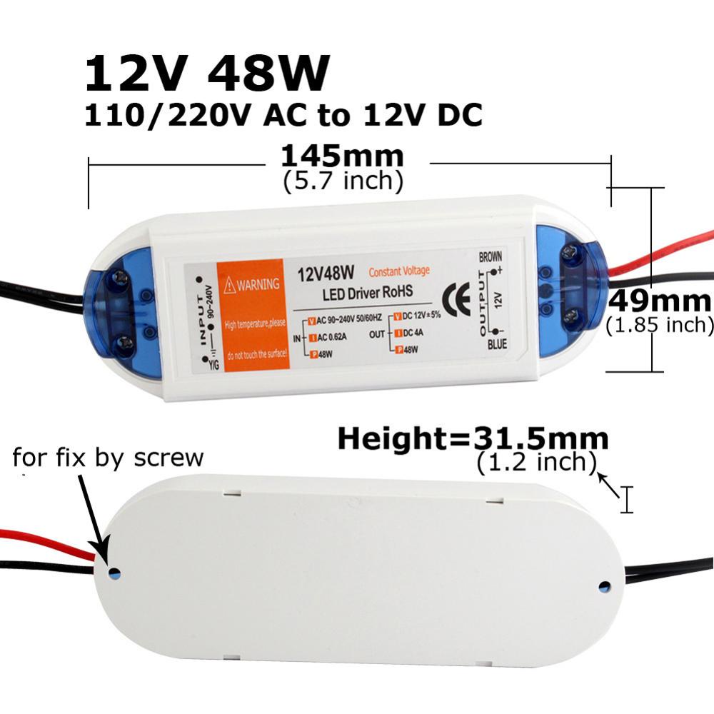 12V LED Driver DC 12 Volt Power Supply 18W 28W 48W 72W 100W Power ...