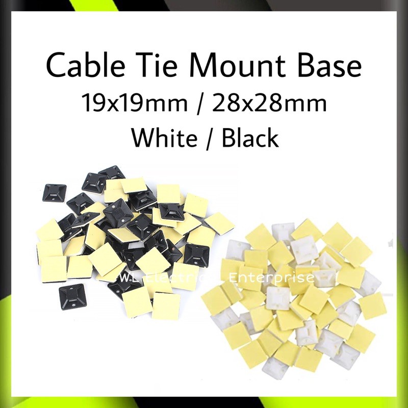 Cable tie Mount Base 19mm / 28mm (White /Black) | Shopee Singapore