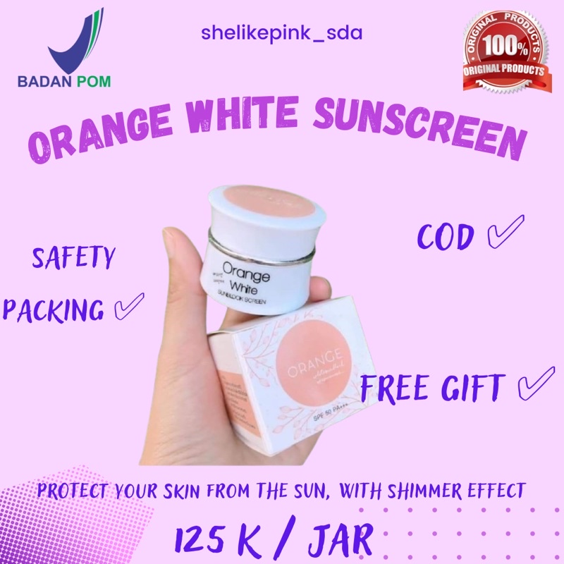 Orange WHITE SUNBLOCK SUNSCREEN Spf50 (SHELIKEPINK) | Shopee Singapore