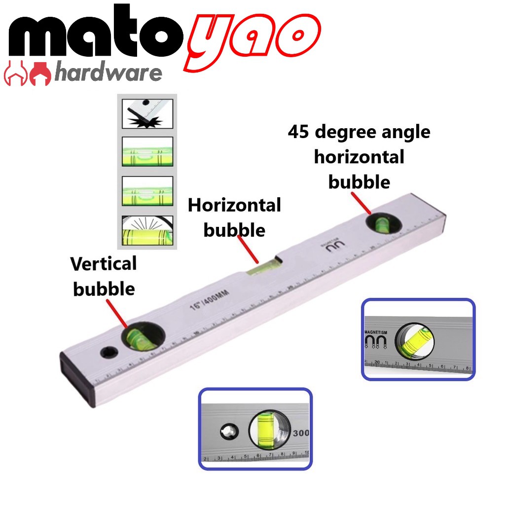 Magnetic Water Level Horizontal Vertical Ruler Spirit Level Balance ...