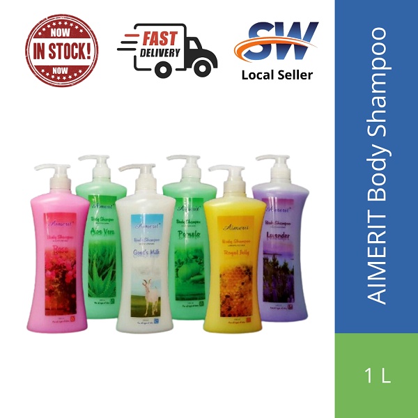Aimerit Body Shampoo 1 Lit (Aloe Vera/Goat Milk/Lavender/Rose/Royal ...