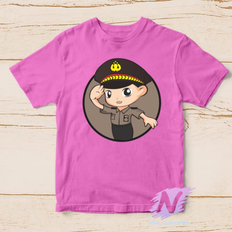 Children's police clothes, women's police character t-shirts | Shopee ...