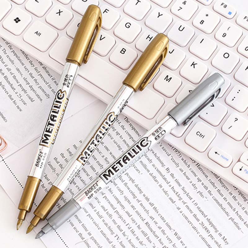Gold Silver Marker Craft Pen Signature Pen Greeting Card Pen | Shopee ...