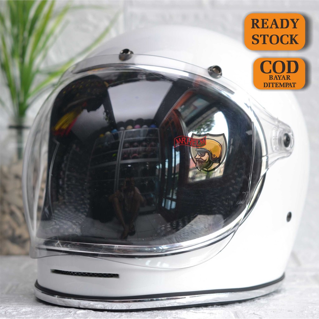 Custom BELL BULLIT LIST CHROME HELMET WITH VISOR (MR HELMET) | Shopee ...
