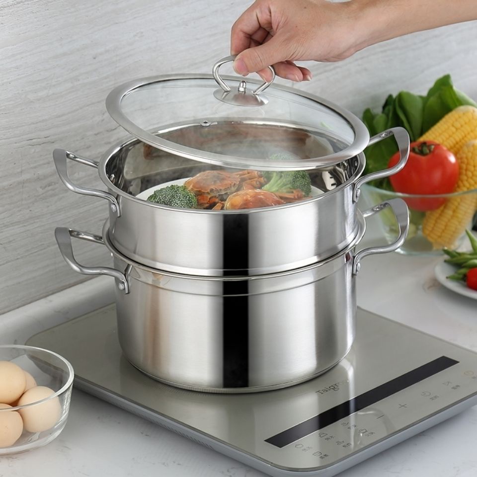 304 Stainless Steel Small Steamer Household Double-Layer Thickened ...