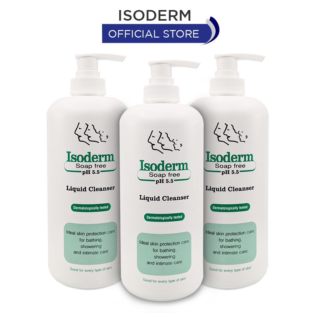 Isoderm Liquid Soap-Free Cleanser With Pump 500ml [Bundle of 3 ...
