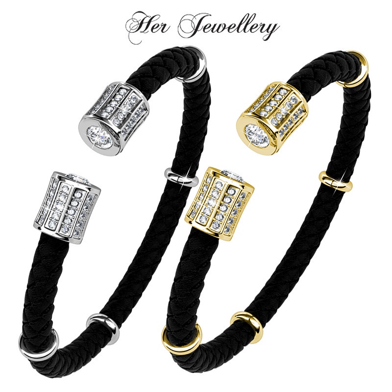 Her Jewellery Isa Braid Bangle - Luxury Crystal Embellishments with 18K ...