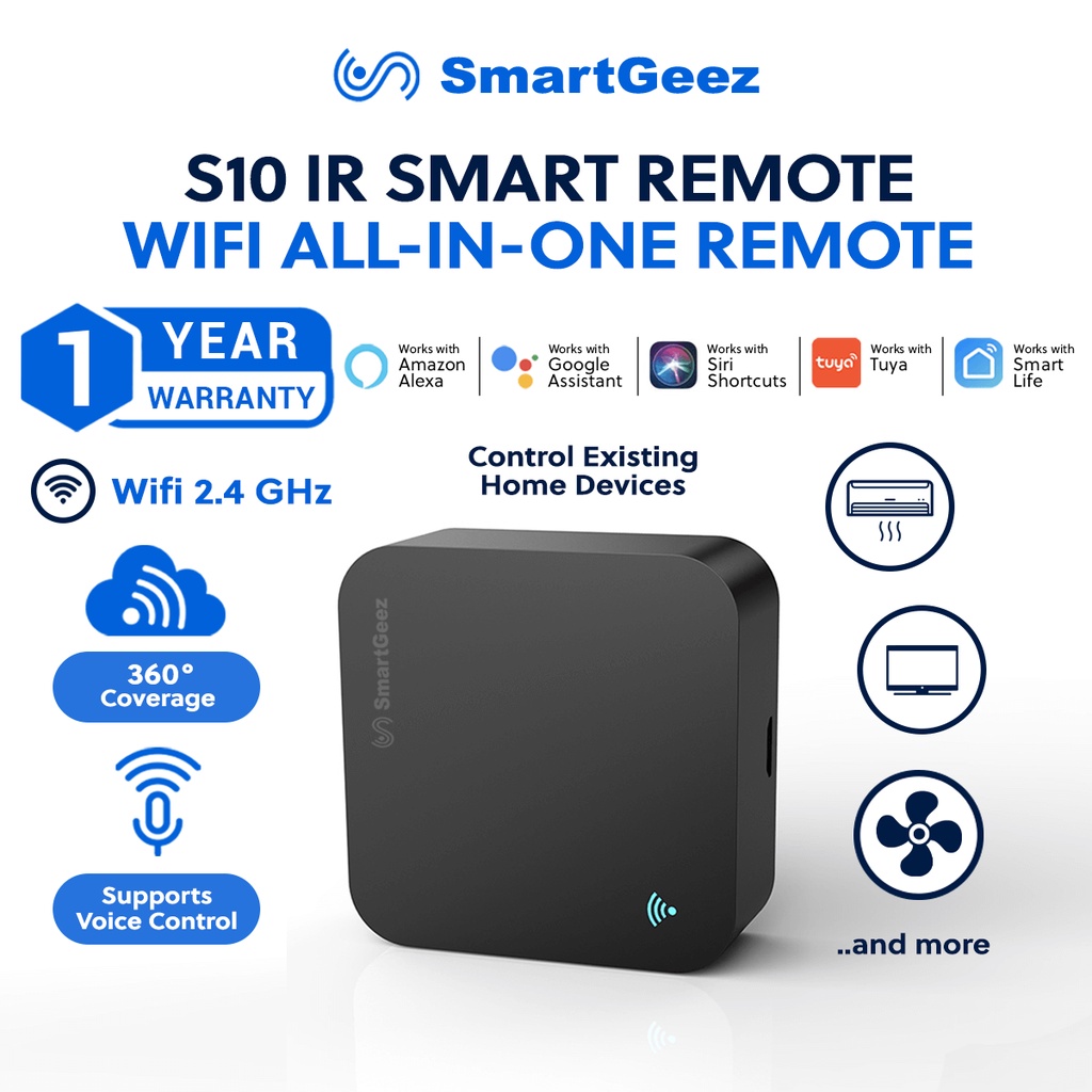 🇸🇬 SmartGeez S10 WIFI IR Smart Remote All in One Airconditioner TV Fan ...
