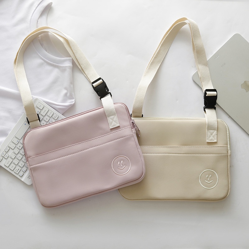 Korea ins Embroidered Smiley Face Laptop Protective Bag Shockproof ...