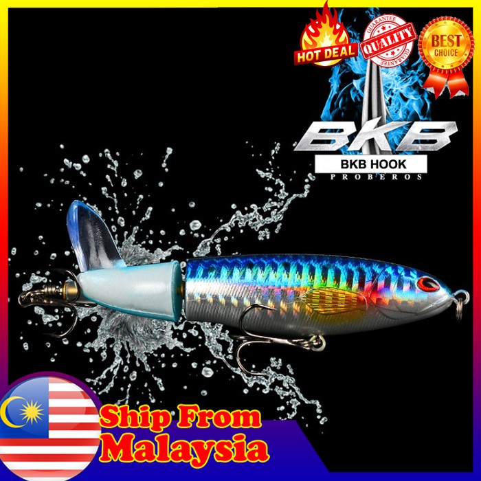 TACKLE GARAGE Whopper Plopper Propeller Pencil Lure 15g 35g Top Water Haruan Toman Killer ...