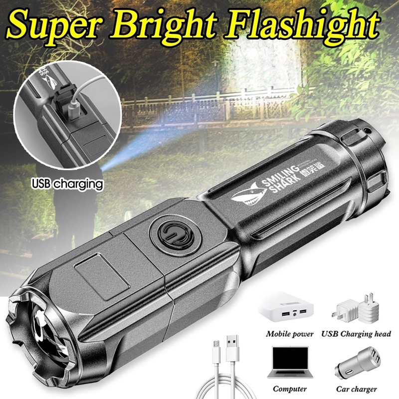 3 Modes Strong Light Zoom Torchlight/ USB Rechargeable Ultra Bright ...