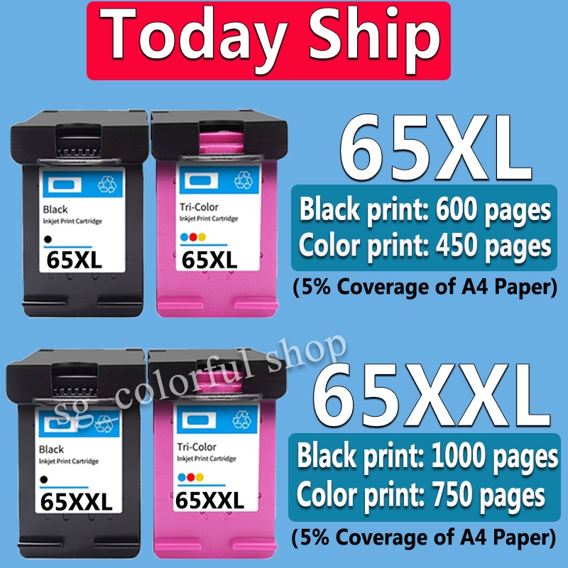 HP 65XL HP 65XXL HP 65 Ink Cartridge for HP 2622 2620 2600 3720 3722 ...