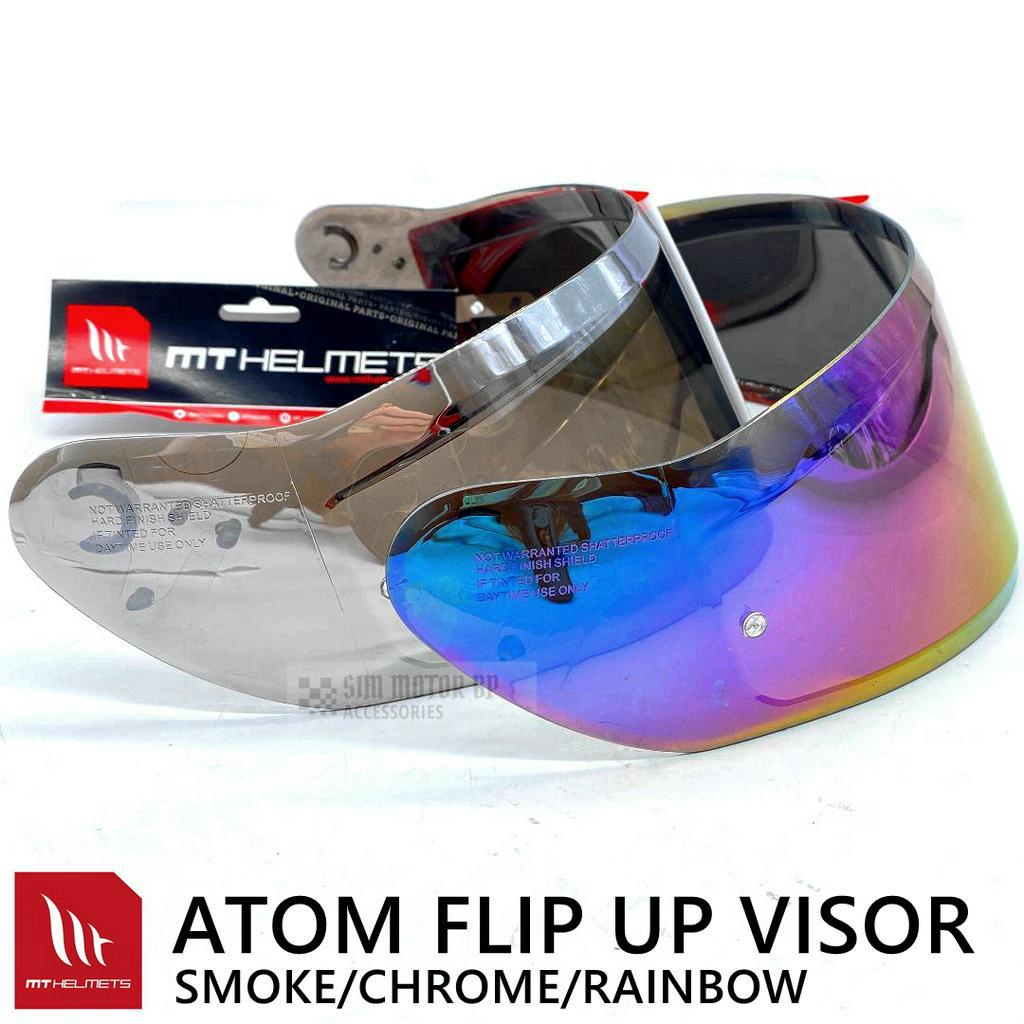 MT HELMETS ATOM FLIP UP VISOR SMOKE CHROME RAINBOW SIM MOTOR | Shopee ...