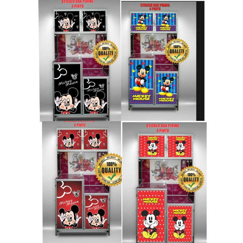 4-door Dish Rack STICKER, MICKEY MOUSE Character MOTIF | Shopee Singapore