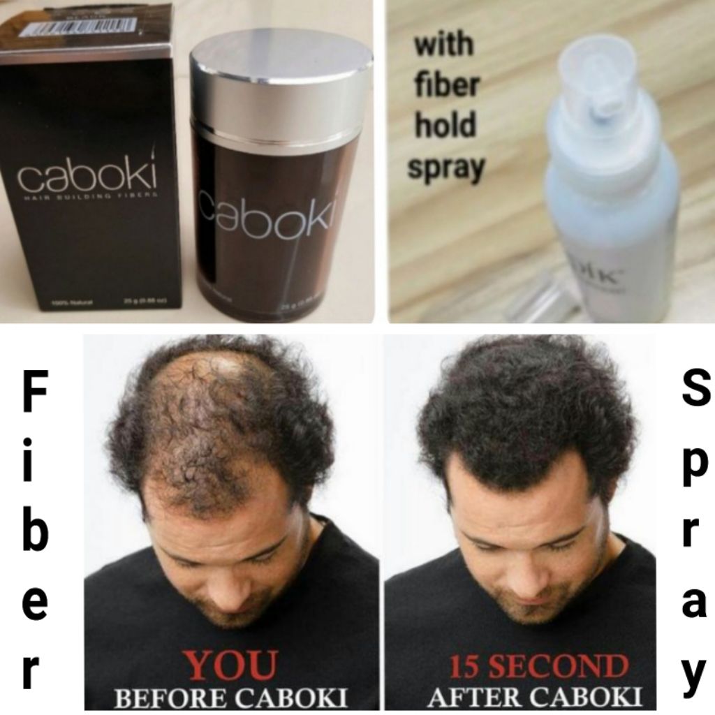 Caboki hair fiber with fiber hold spray | Shopee Singapore