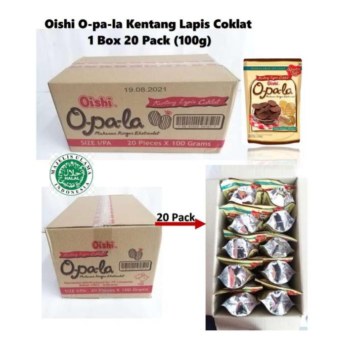 [Halal Certified] 1 Box Oishi Opala Chocolate Potato Chips Kentang ...