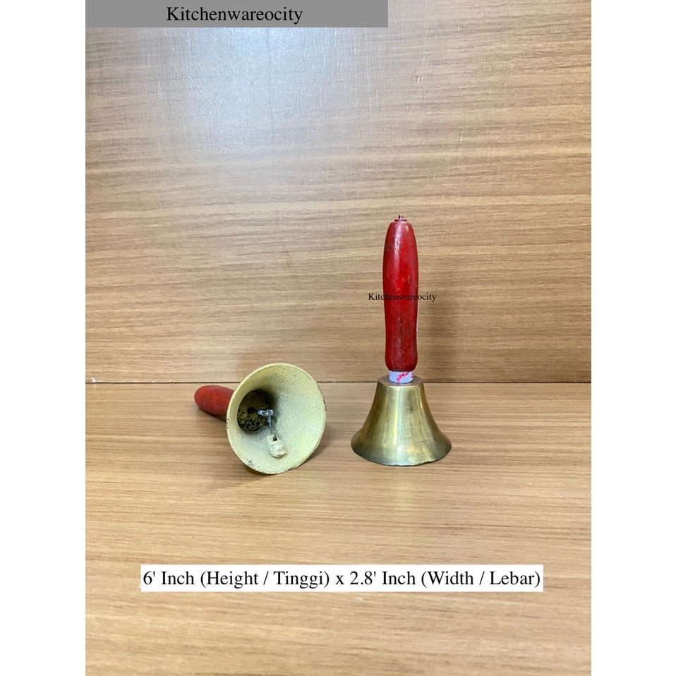 Ice Cream Bell / Wooden Hand Brass Bell / Brass Bell / Loceng Tembaga ...