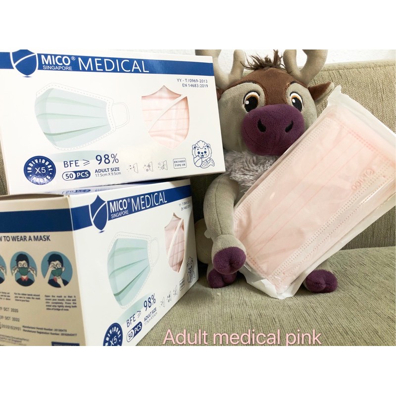 [SG BRAND] MICO Adult 3ply Medical Surgical Mask BEF>98% Disposable ...