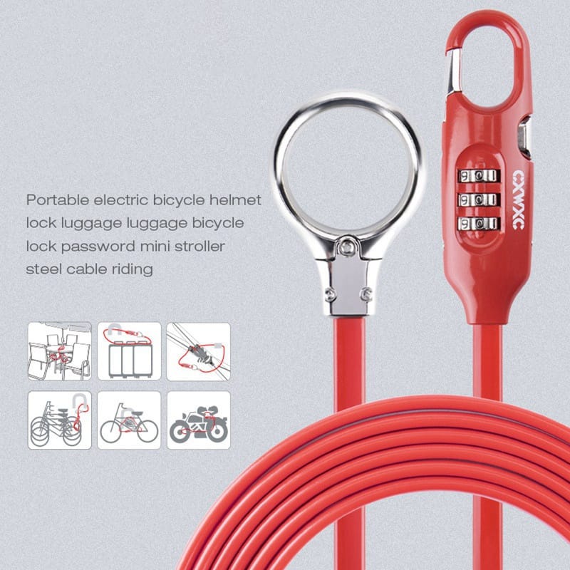 Bicycle Lock Password Wire Cycling Strong Steel Cable MTB Road Bike ...