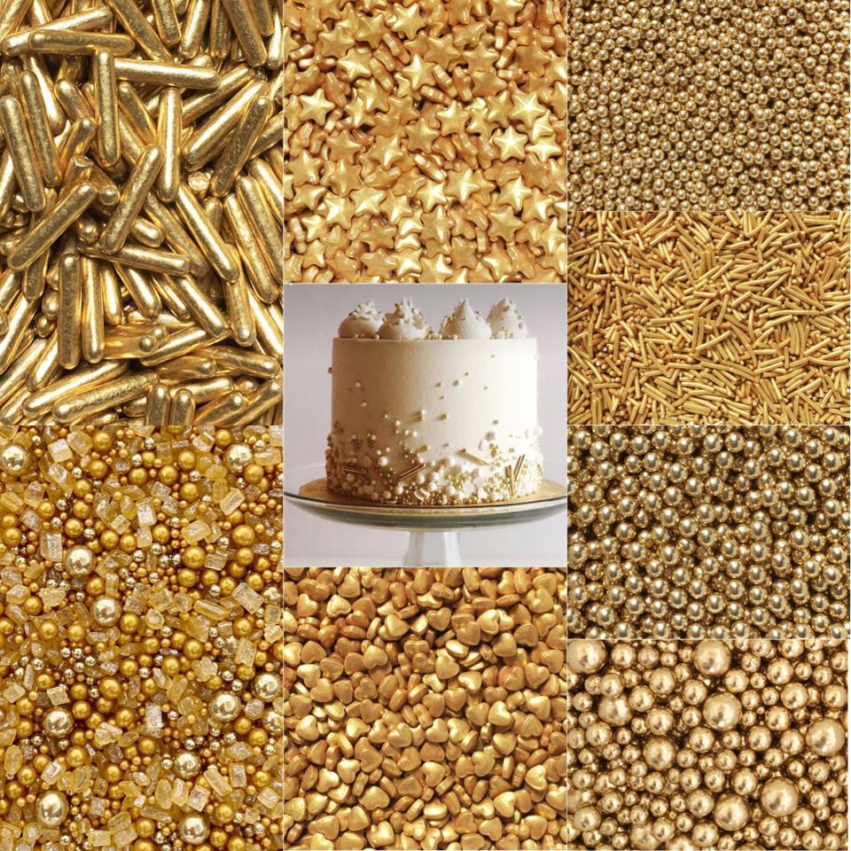 Edible gold sprinkle 15gr / trimit / cake sprinklel / gold series ...
