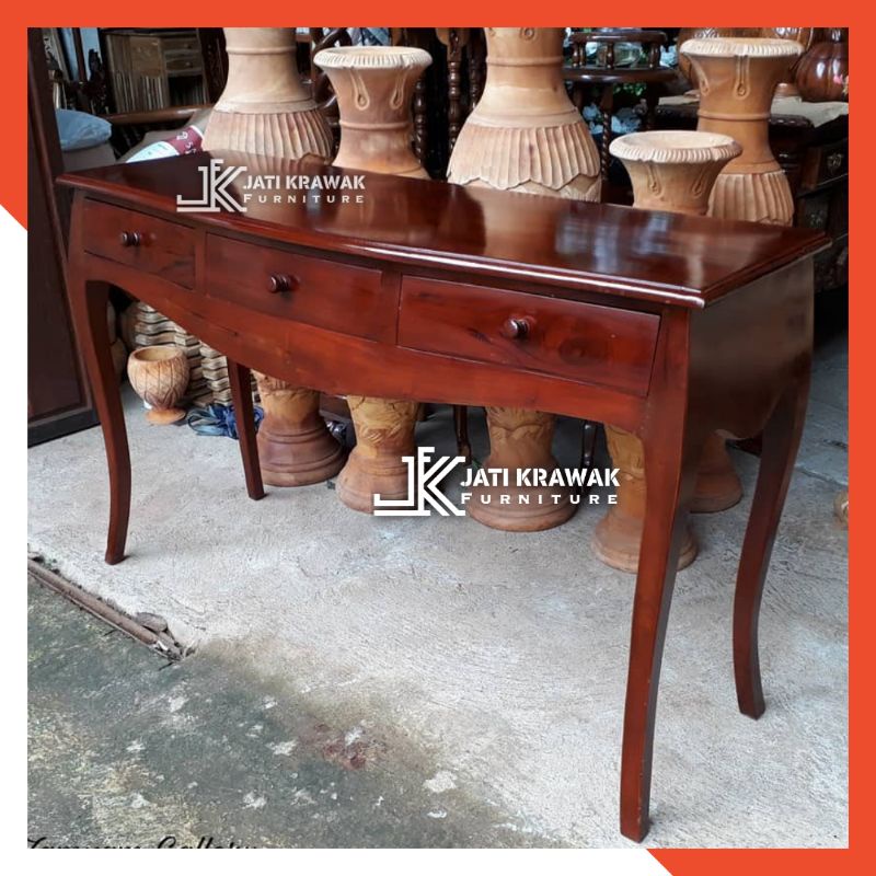 KAYU Teak Wood 3rd Drawer Alfa Consul Table | 3rd Drawer Console Long ...