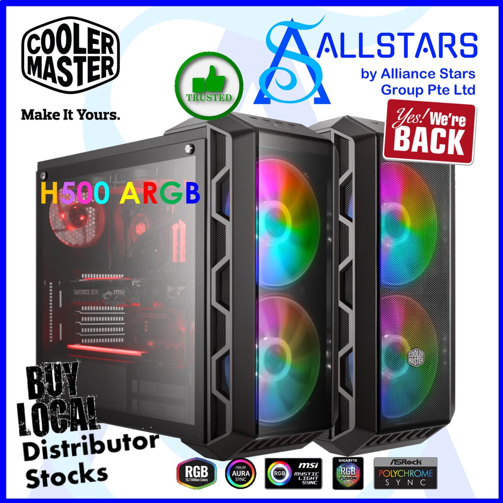 Cooler Master MasterCase H500 ARGB ATX Case with Tempered Glass ...