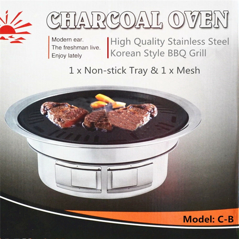 Table Korean Style Charcoal BBQ Grill Camping Fir Pit Outdoor Charcoal ...