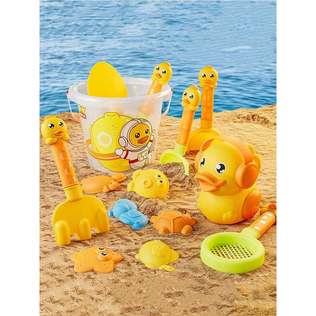 Beach toy set for children playing in the sand and water at the beach ...