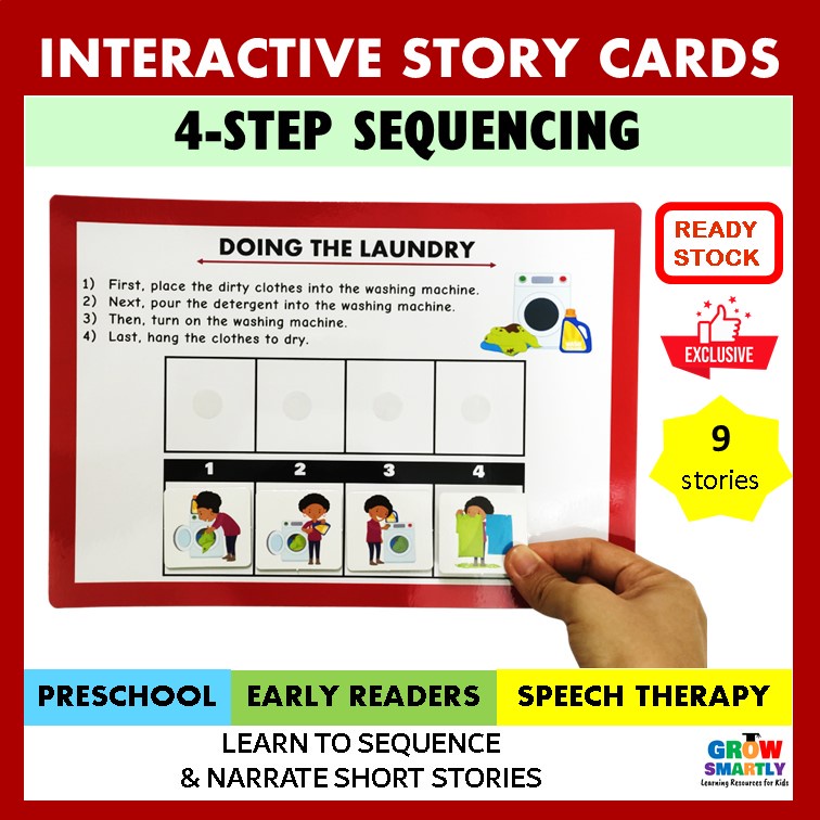 4 Steps Sequencing Speech Therapy Speech Delay Book Interactive Books ...