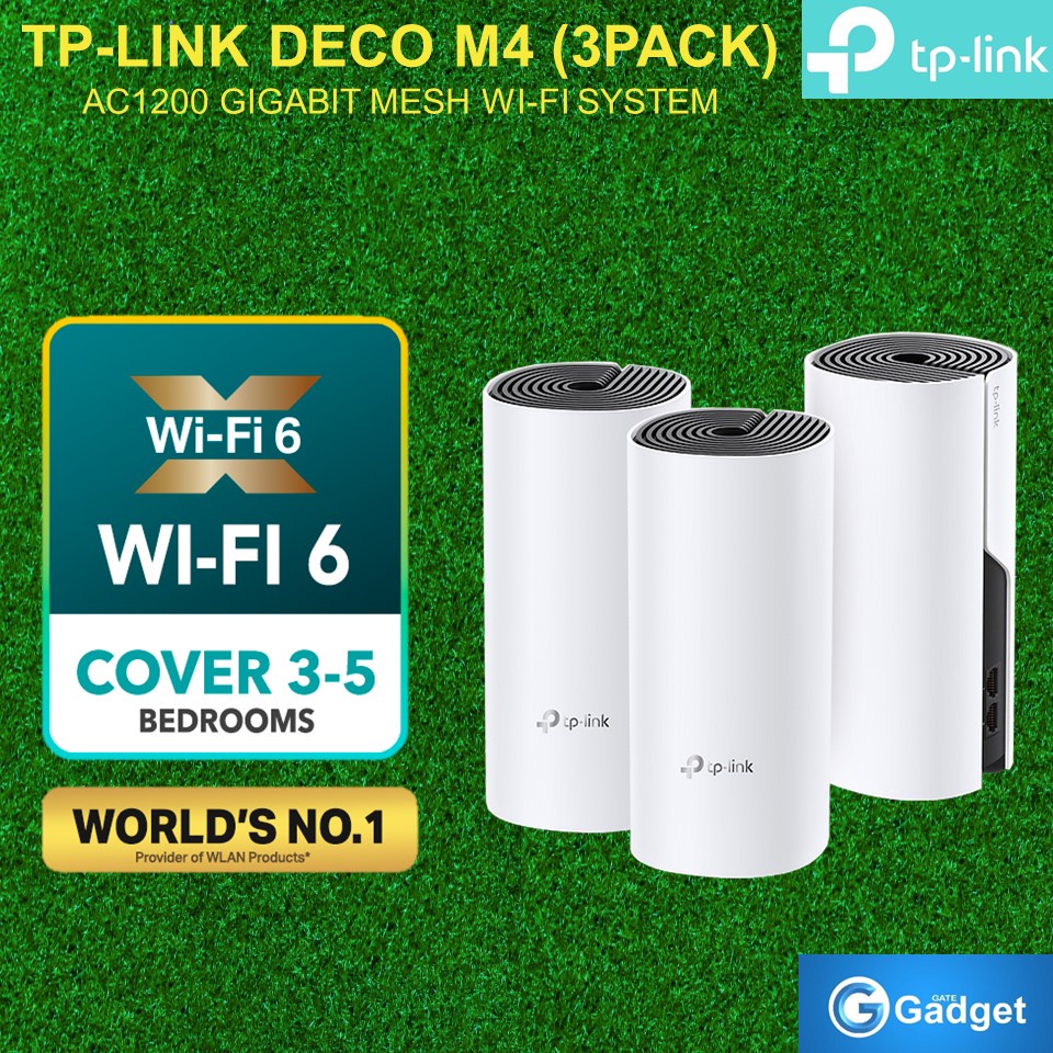 TP-LINK DECO M4 AC1200 GIGABIT MESH WIFI ROUTER SYSTEM (3PACK) | Shopee ...