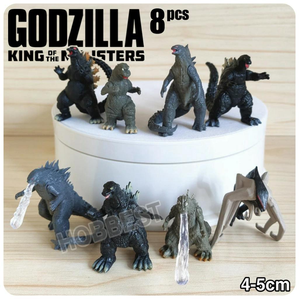 Godzilla Action Figure set of 8 pcs - Miniature Cake Topper Display Toy ...