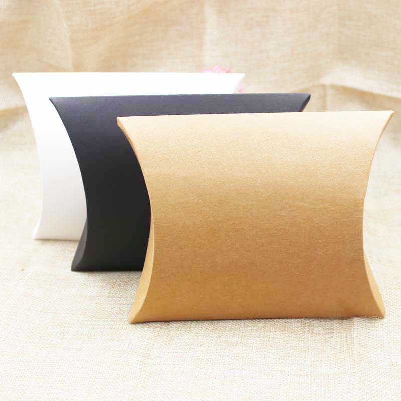Pillow kraft gift box /black /white paper mutli candy packaging box ...